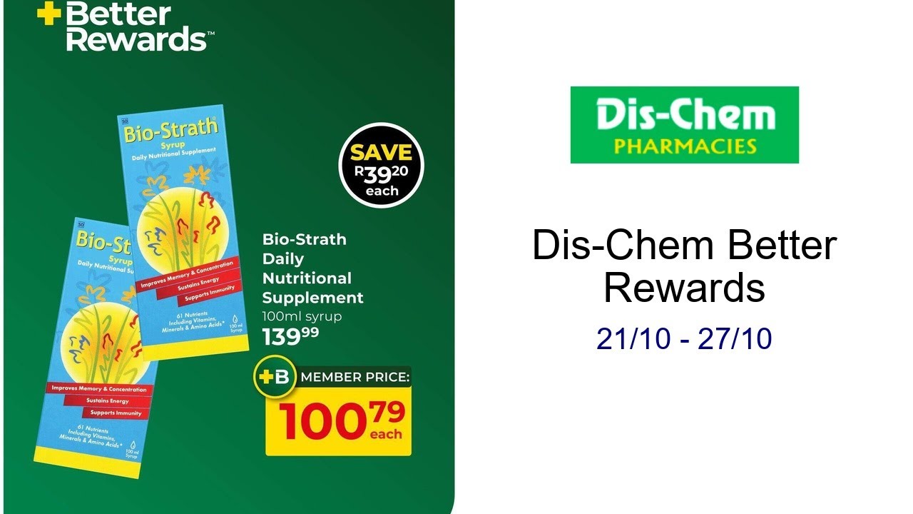Dis-Chem Better Rewards 21/10 - 27/10 - YouTube