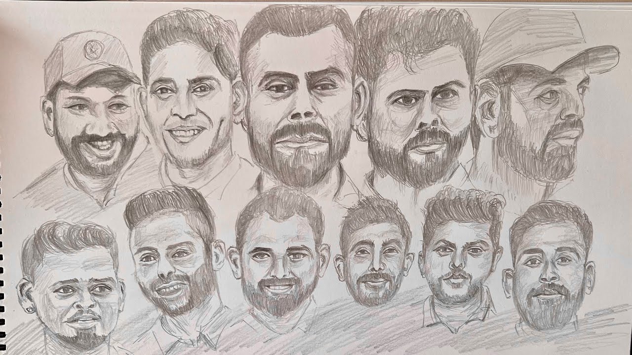 Indian cricket team | world cup final 2023| pencil drawing | icc world ...