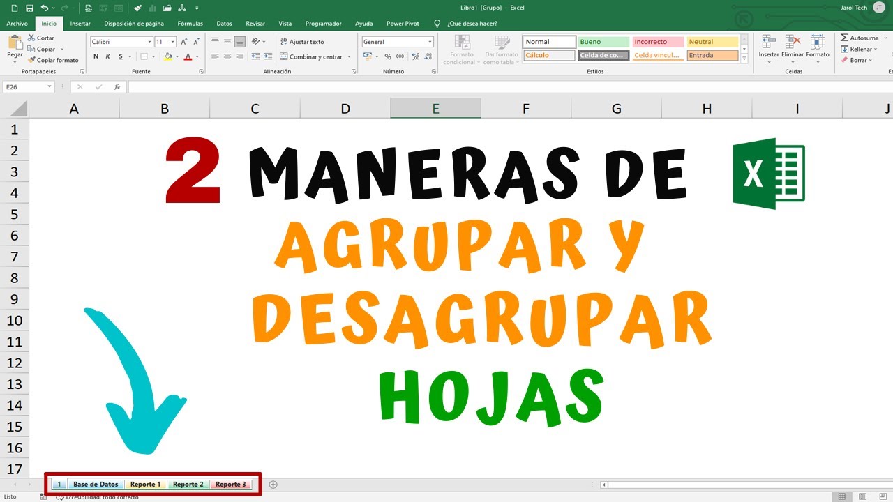 Como agrupar y desagrupar hojas de trabajo en Excel - 2 Maneras de ...