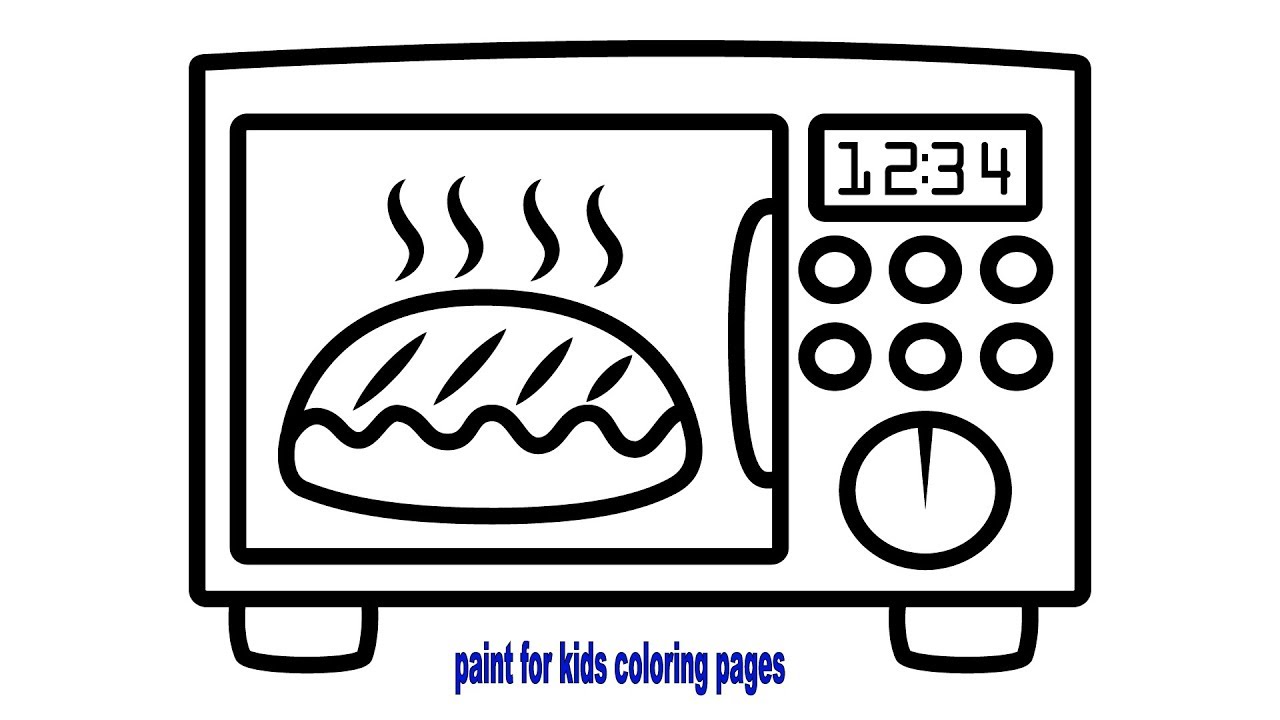 Microwave Coloring Pages, Learn Colors for Kids, Coloring Video for ...