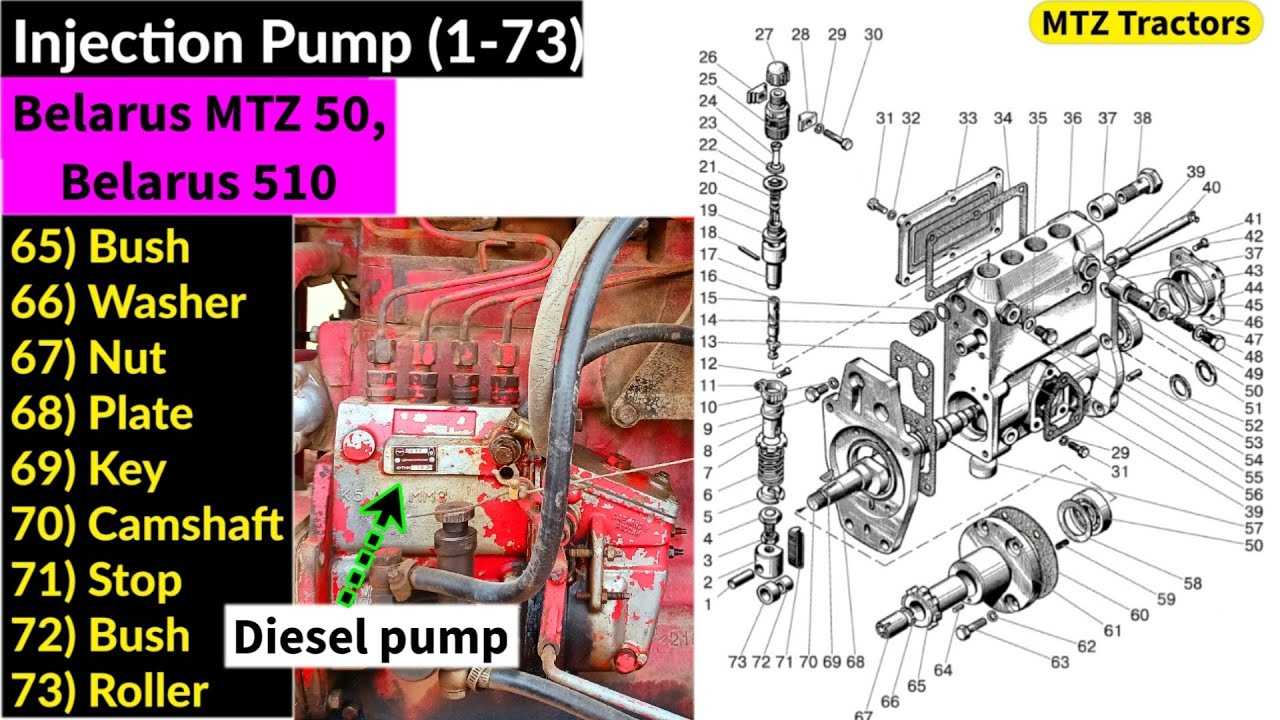 Fuel Injection Pump Parts catalog | Belarus MTZ 50, Belarus 510 ...