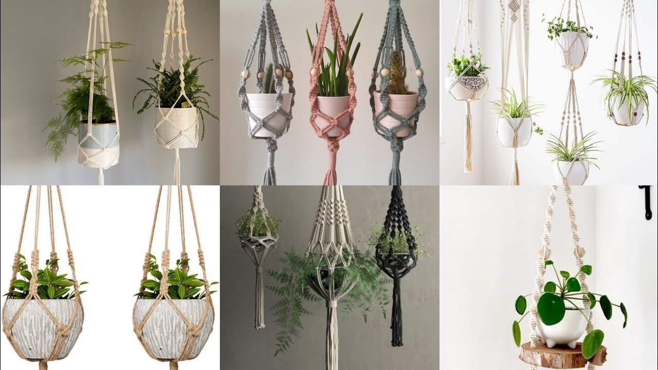 Stylish Macrame Hanging Plants Design Indoor Decoration Design # ...