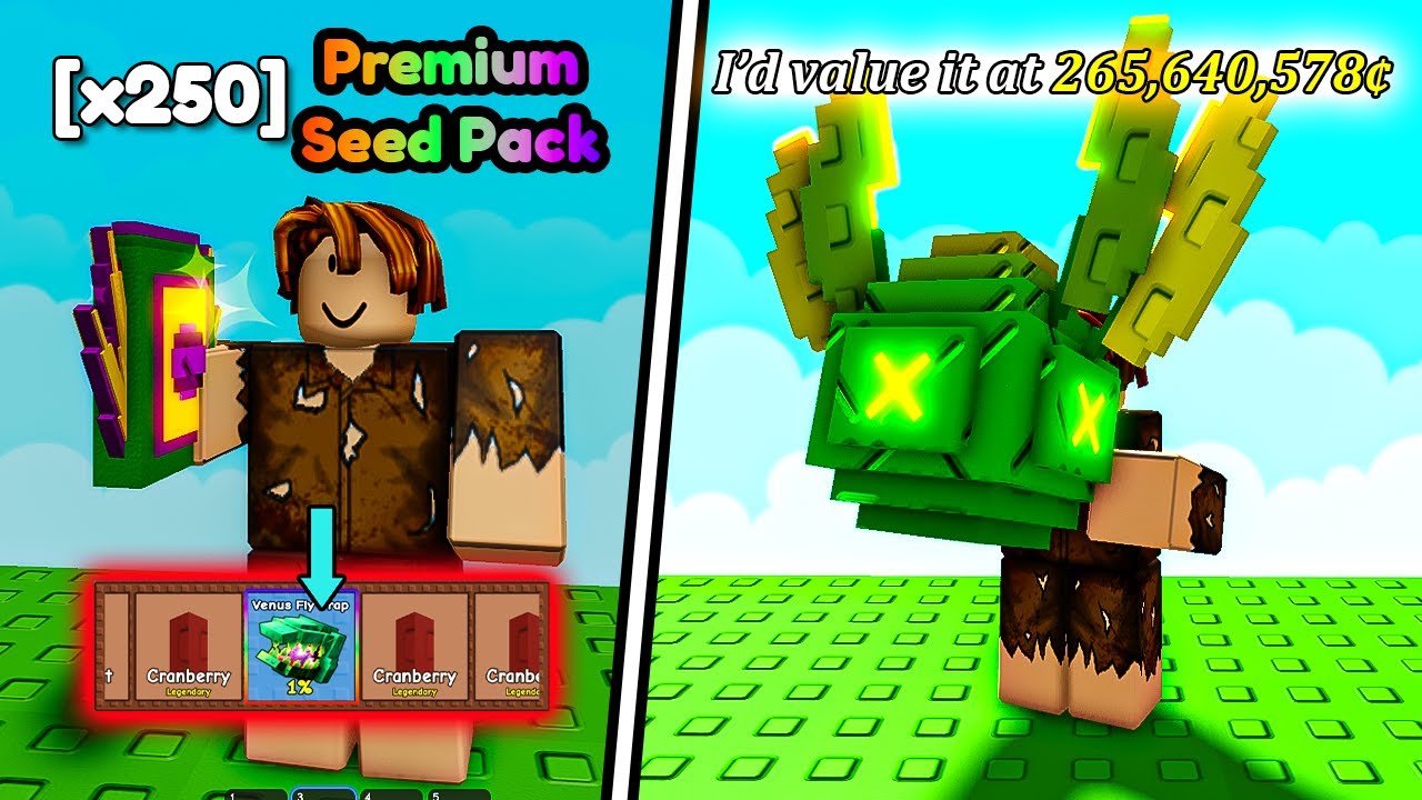 I Opened 250 Angry Plant Seed Packs in Grow a Garden! - YouTube