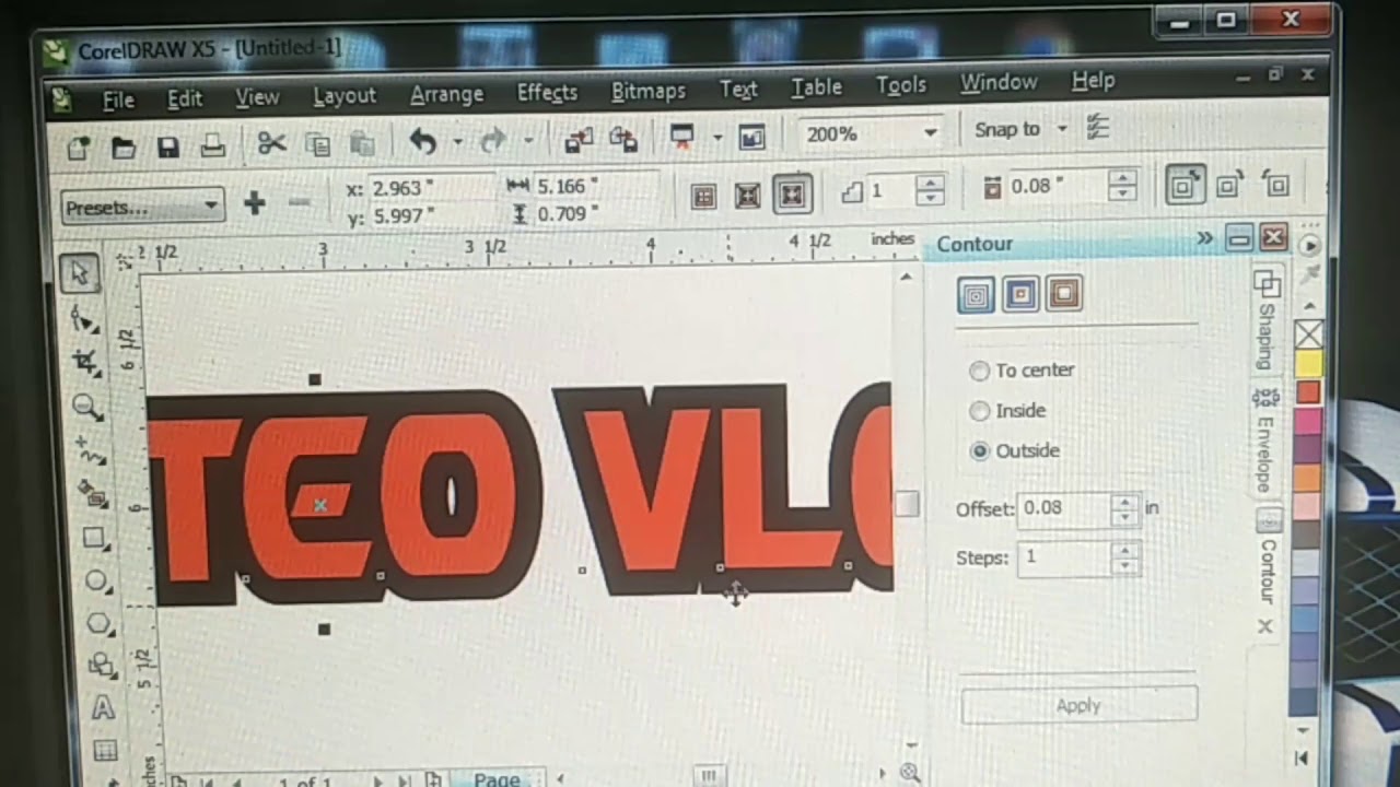CORELDRAW TUTORIAL (Lesson 1) how to make name with background TAGALOG ...