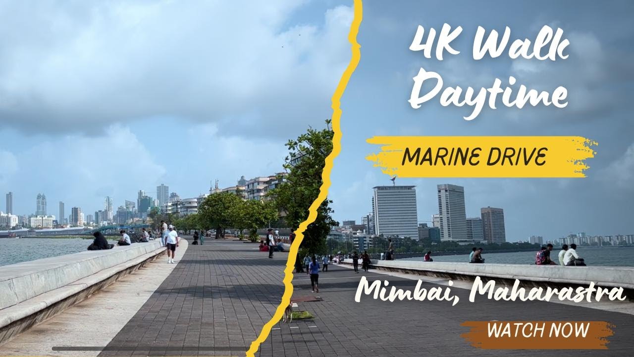 4K walk at marine drive-Mumbai(daytime) | walking tour mumbai - YouTube