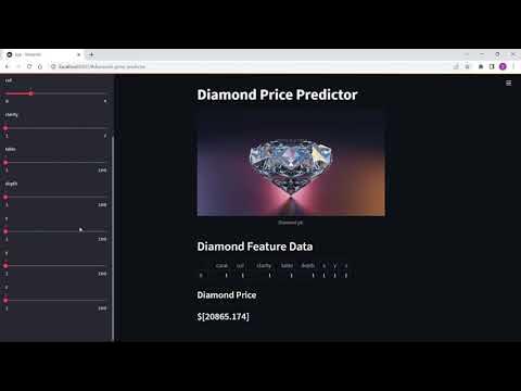 Diamond Price Prediction using Machine Learning and Streamlit. - YouTube