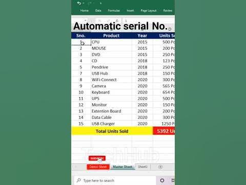 Automatic Serial Number in Excel Trick, How to Automate Row numbers in Excel. #viral #shots # ...