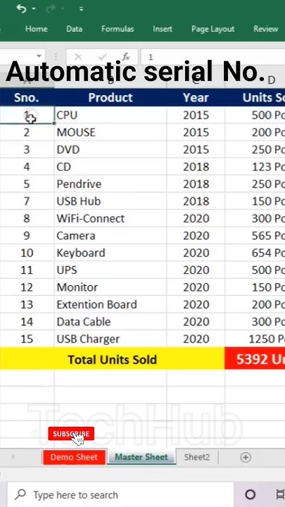 Automatic Serial Number in Excel Trick, How to Automate Row numbers in Excel. #viral #shots # ...