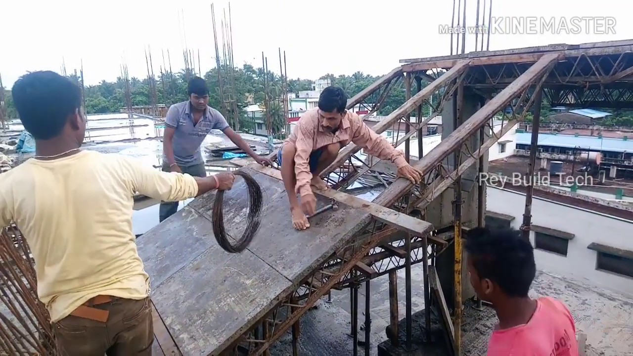 Hospital 3rd floor staircase WAIST SLAB centring work process - YouTube