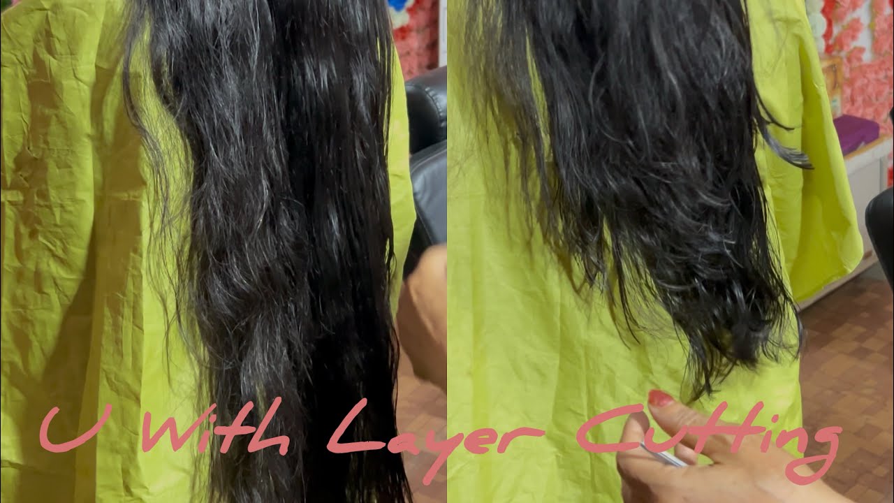 How to Cut U with layer cutting Hair || Hair Cutting || Step Cutting ...