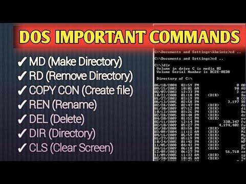 Very Important DOS Internal Commands @tkcomputerclass #msdos - YouTube