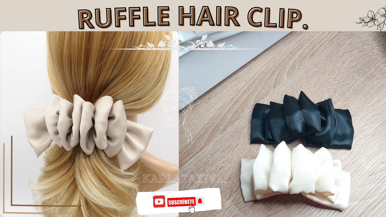 【RUFFLE HAIR CLIP】Gancho de satín | DIY | Grampo. - YouTube