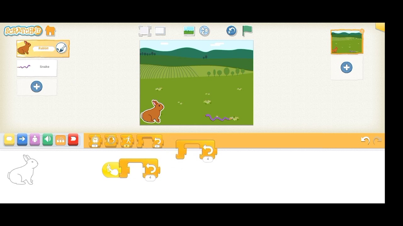 bunny game with scratch jr - YouTube