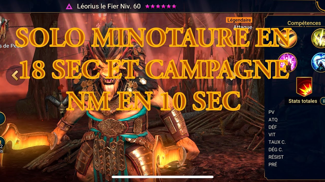 LÉORIUS SOLO MINOTAURE EN 18 SEC ET CAMPAGNE NM EN 10 SEC / raid shadow ...