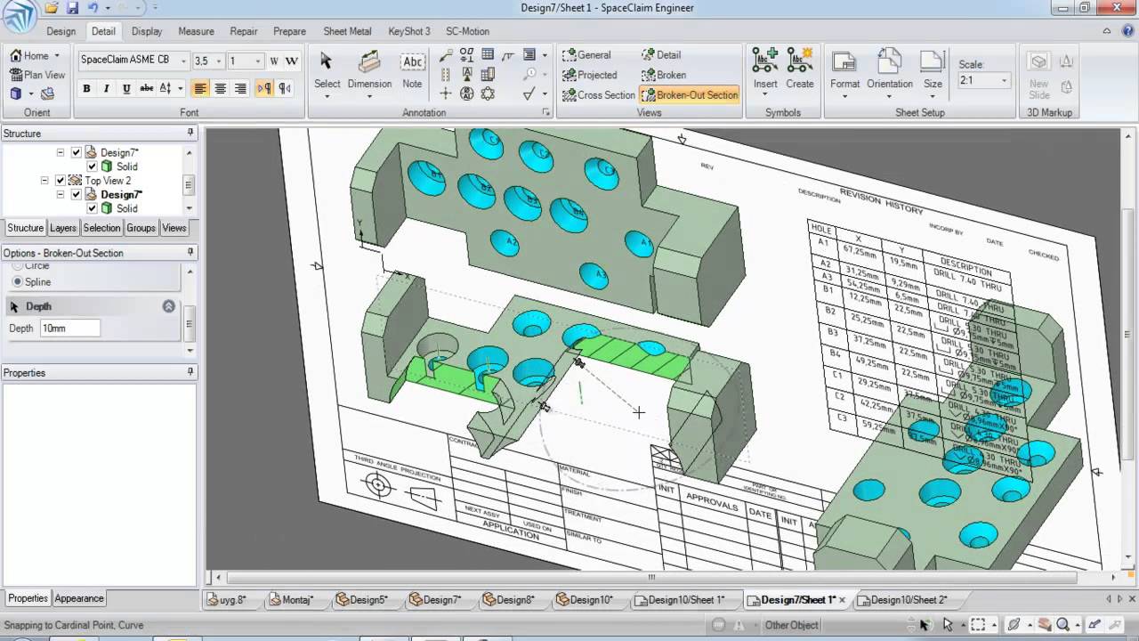 4-Teknik resim3-Drawing Sheet-SpaceClaim 2012 Plus - YouTube