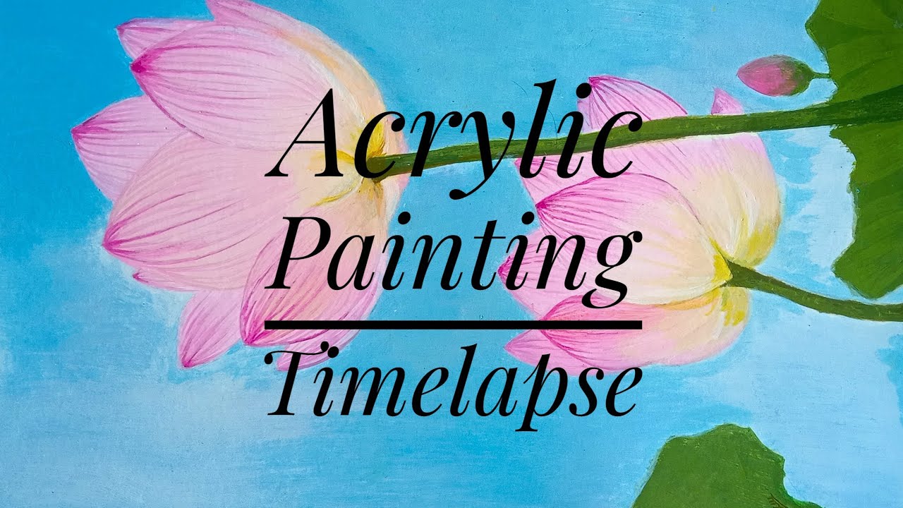 Lotus flower Acrylic Painting - YouTube