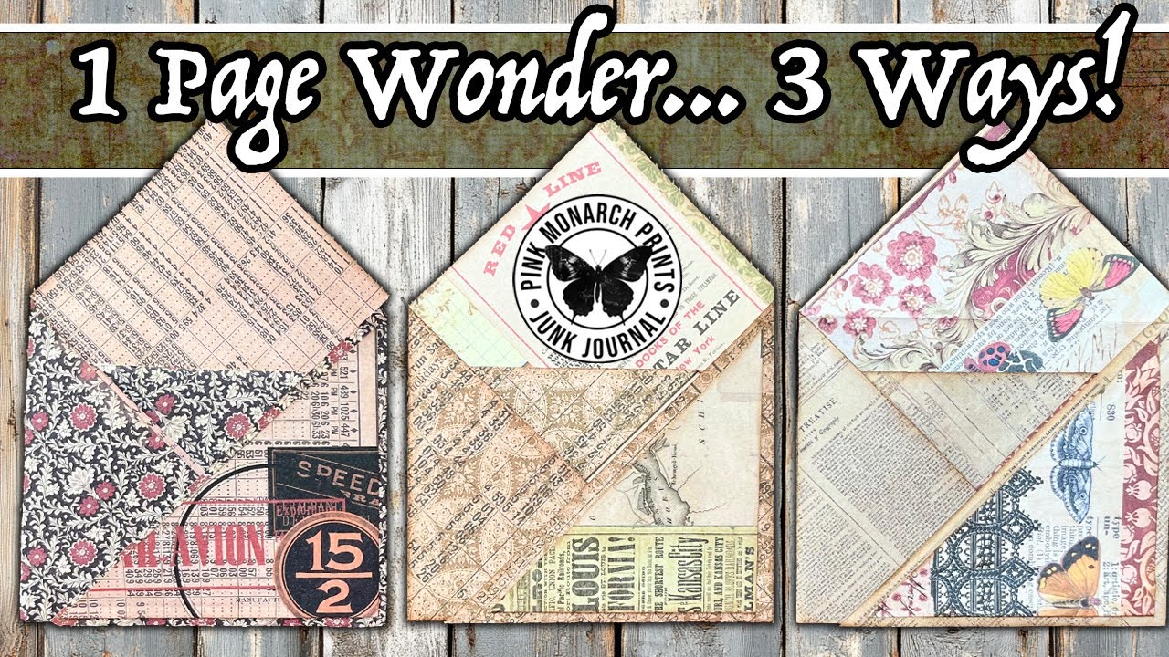 1 Page Wonder and 3 Ways to use it! Easy Junk Journaling - YouTube