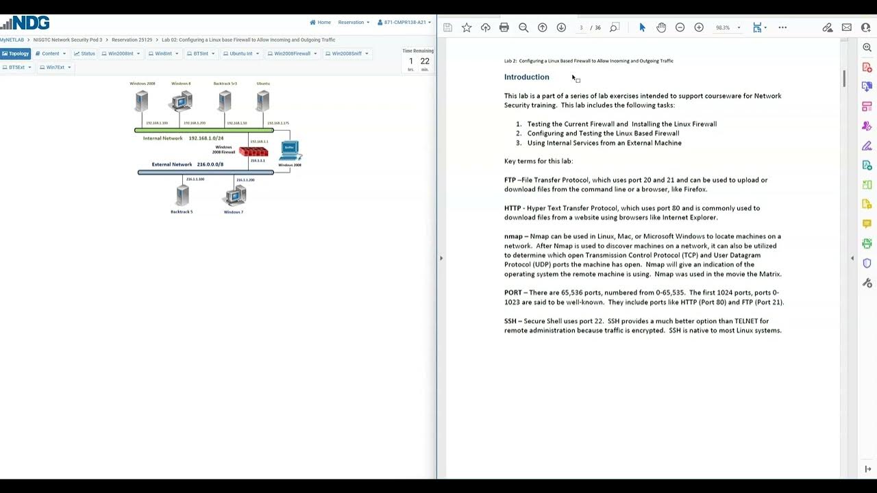 Getting Started CompTIA NetLab 2:Configuring Linux Based Firewall to Allow Incoming/Outgoing ...