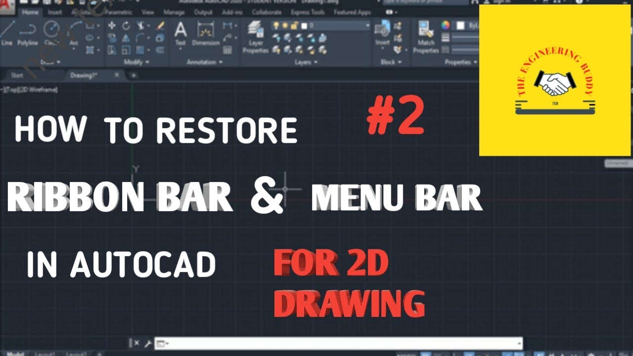 HOW TO RESTORE RIBBON BAR AND MENU BAR IN AUTOCAD 2023 THEENGINEERINGBUDDY YouTube how-to-restore-ribbon-bar-and-menu-bar-in-autocad-2023-theengineeringbuddy-youtube
