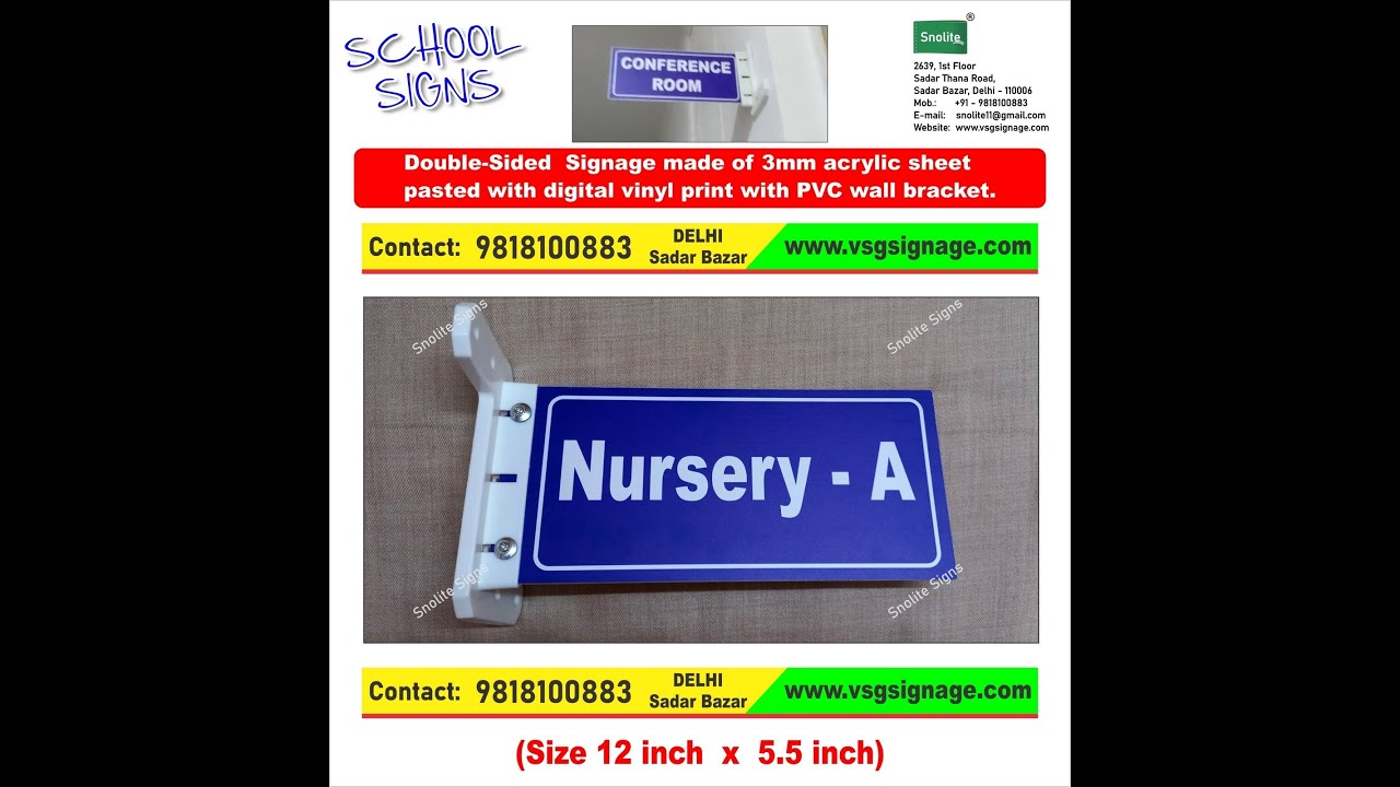 Name plates for schools colleges with hanger, double side classroom ...