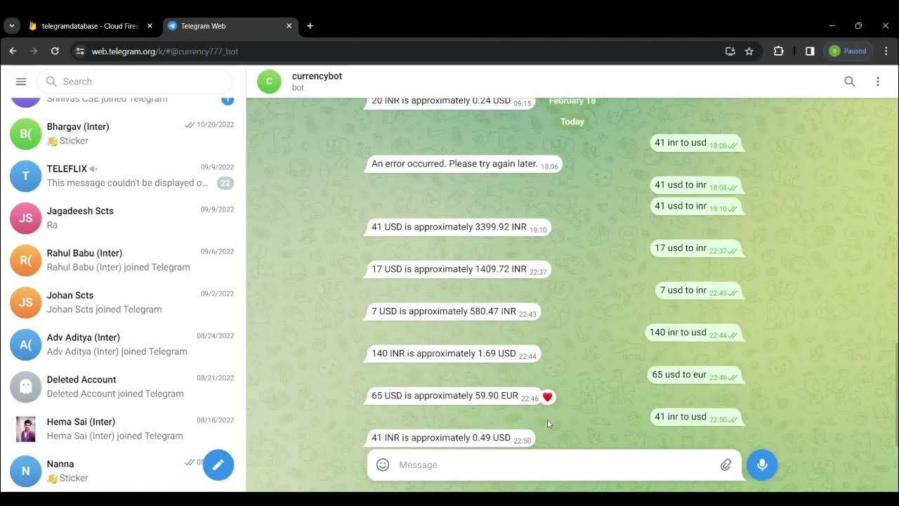 Storing the data from telegram chatbot in Firestore Database - YouTube