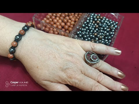 Makrome Tekniği ile Doğaltaş bileklik Modeli ve Yapılışı 👍💞 bracelet 💞accessory