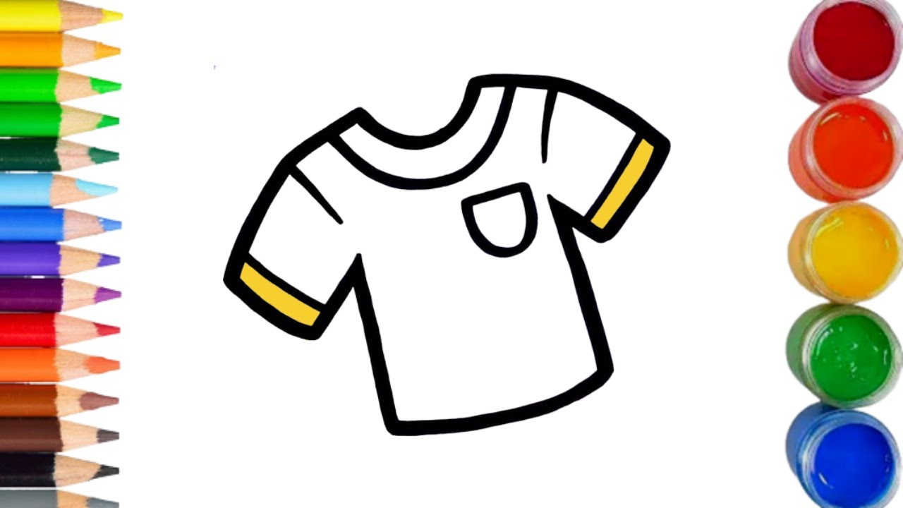 How To Draw A T Shirt step by step || Easy T-Shirt drawing lesson - YouTube