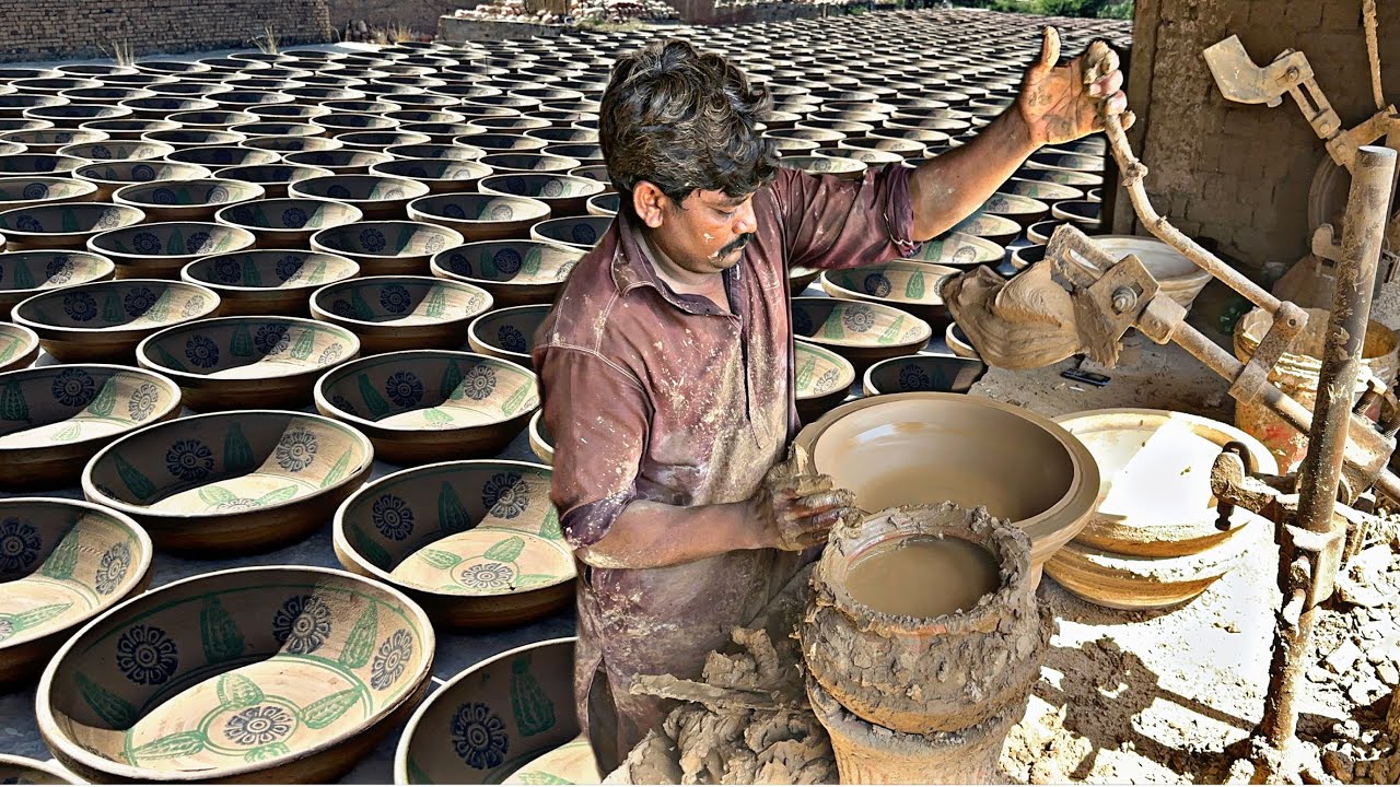 Making Traditional Clay Plates || Glazed in Old Style Pottery Kiln ...