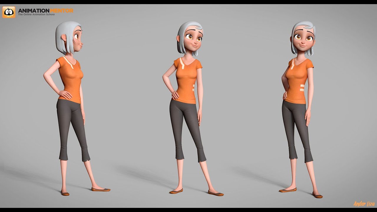 Creating a 3D Set and Posing the Character "Aia" in Autodesk Maya ...