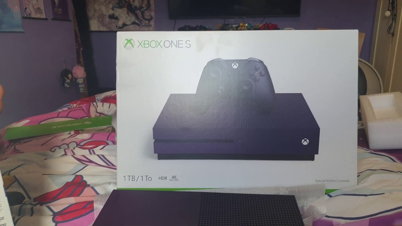 Xbox One S Fortnite Purple Console - YouTube
