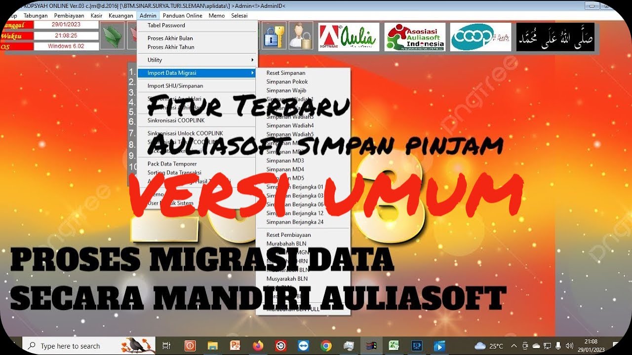 MIGRASI DATA KSP UMUM AULIASOFT - YouTube