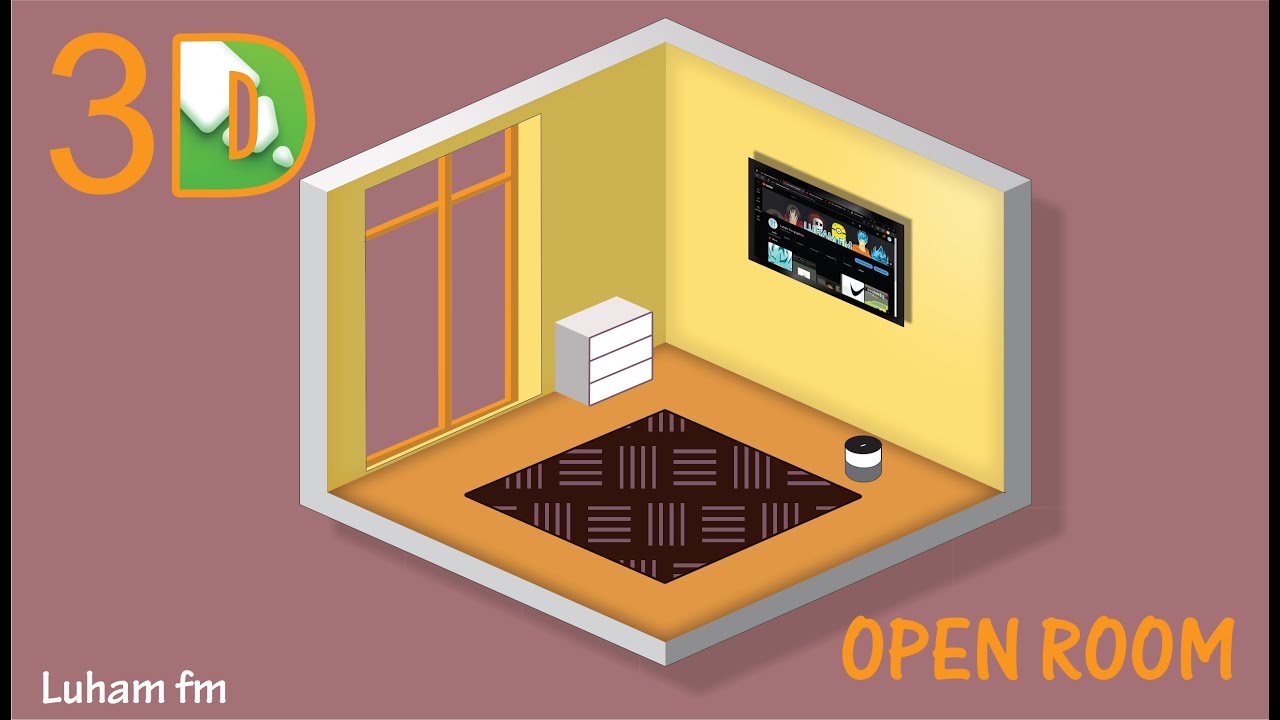 DRAW a 3D OPEN ROOM On CorelDraw Part 1 - YouTube
