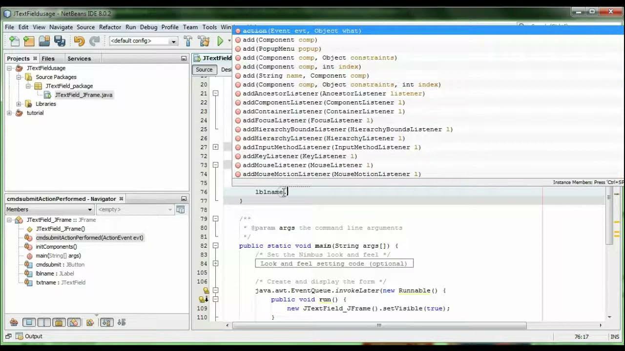 Java Swing Tutorial JTextField Usage Using Netbeans IDE - YouTube