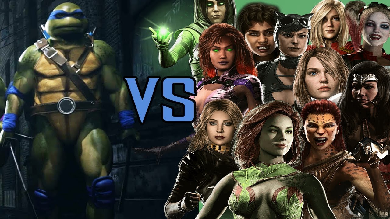 INJUSTICE 2 - TMNT - LEONARDO vs THE GIRLS - Ninja Turtles - YouTube