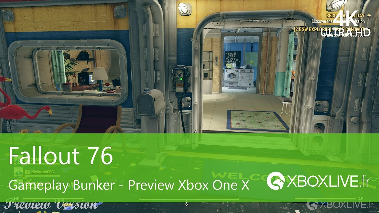 [4K] Fallout 76 Preview - Gameplay Bunker - Xbox One X - YouTube