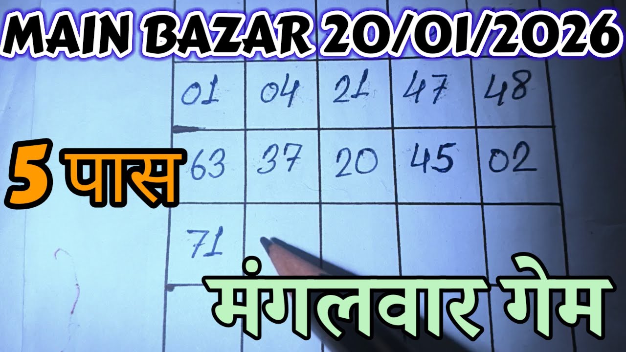 Main Bazar Trick Today 20-01-2026 | Main Bazar Open & Panel Line - YouTube