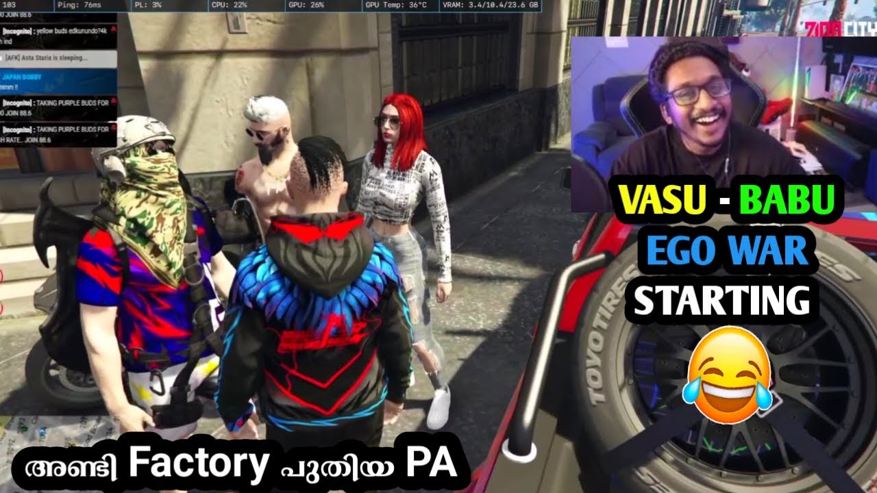 VASU - BABU EGO WAR STARTING🤣അണ്ടി Factory പുതിയ PA😹| TVA | GTA V - YouTube