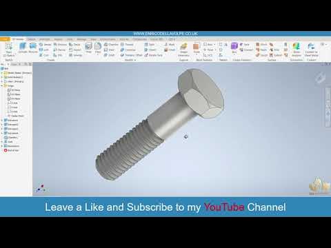 Autodesk inventor: How to make a Bolt - Tutorial for Beginners - YouTube
