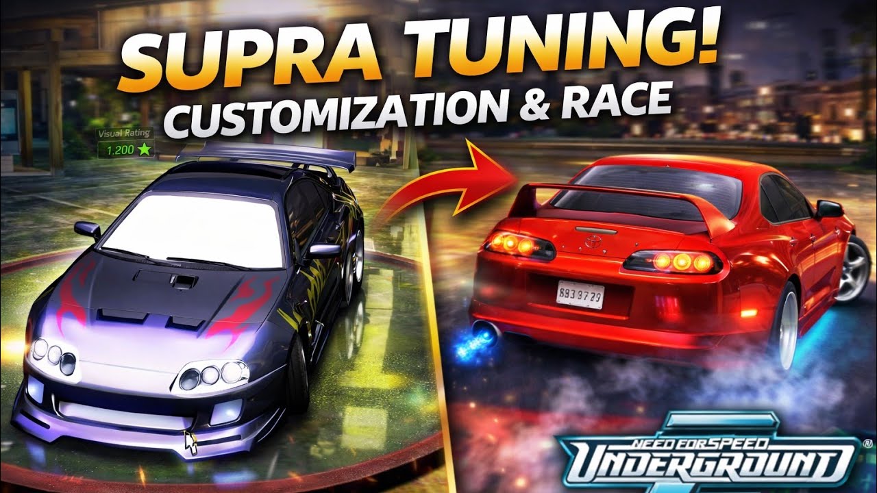 NFS Underground 2 - Customization, Tuning and Race Toyota Supra - YouTube