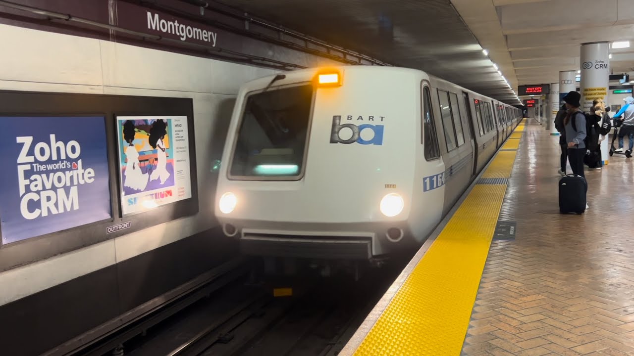 Bart Legacy Fleet 6-Car Daly City Train with Rohr A Car 1164 Arriving ...