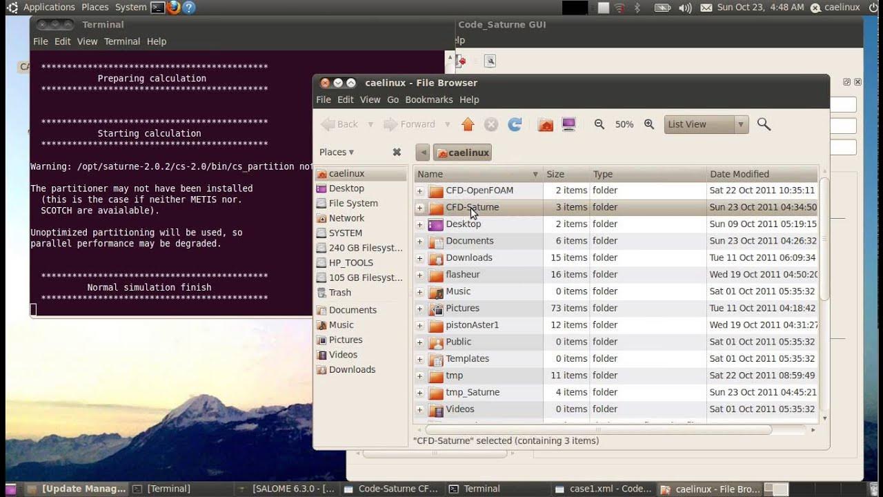 Code-Saturne CFD Tutorial on CAELinux 2011 - YouTube