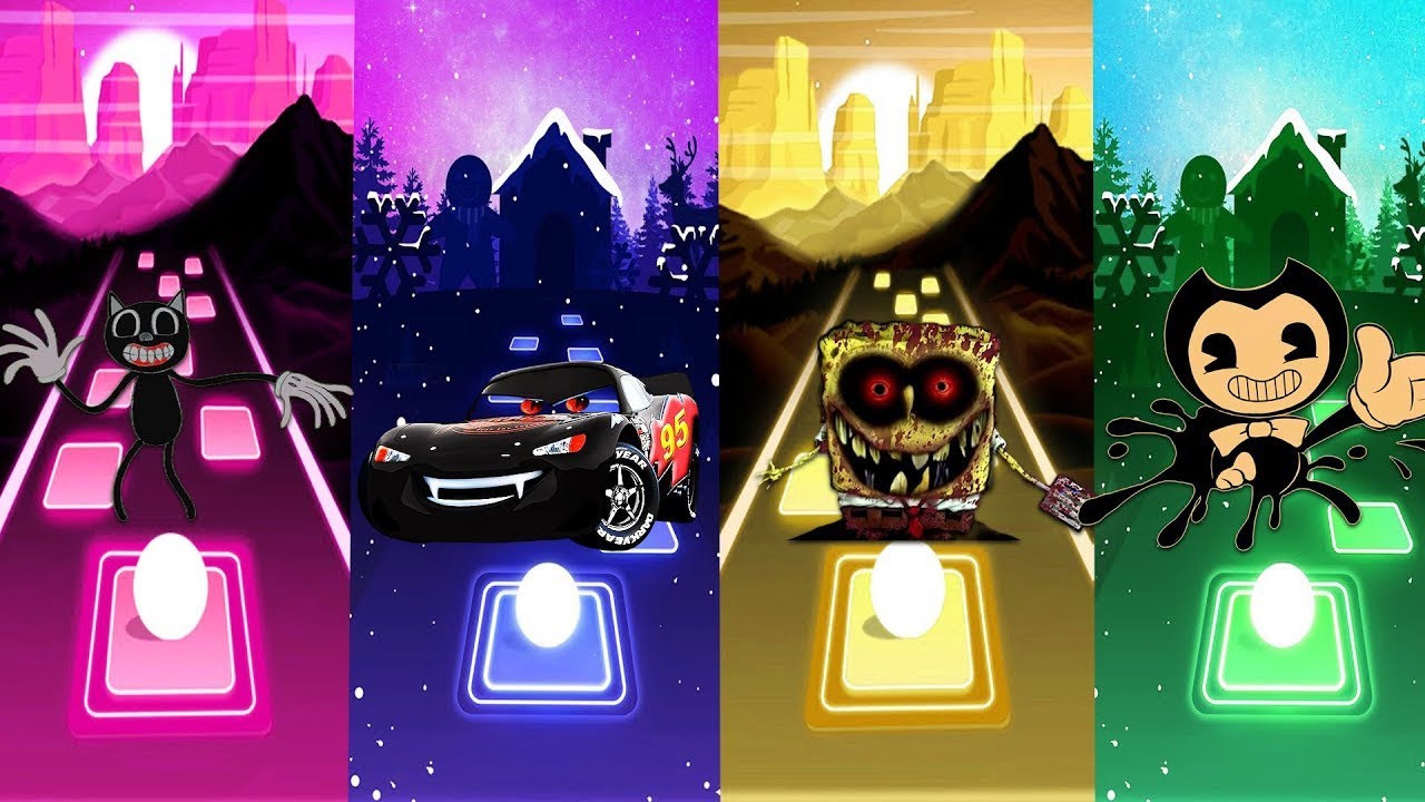 Monster Spongebob vs Bandy vs Cartoon Cat vs Monster McQueen | TILES ...