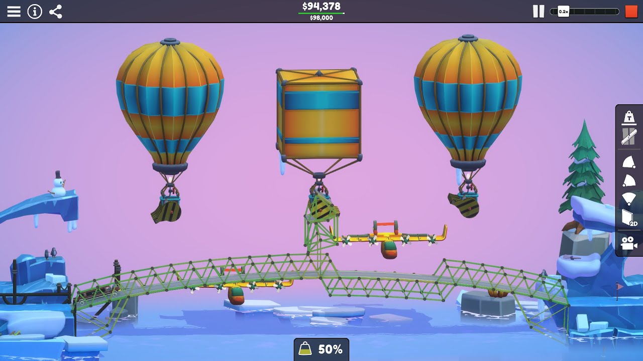 Poly Bridge 3 AT-08 Turbulent Tethers walkthrough - YouTube