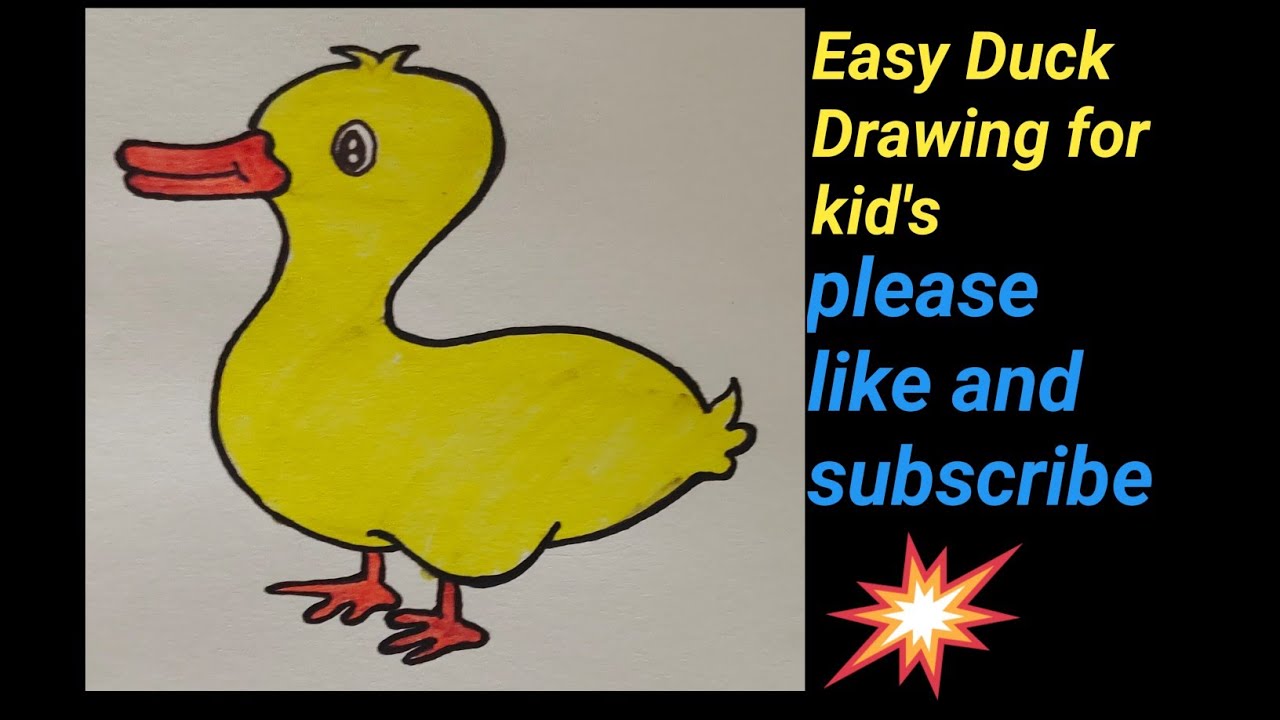 How to Draw Easy Duck 🦆 Drawing for kid's/Easy Drawing/Dauck kase ...