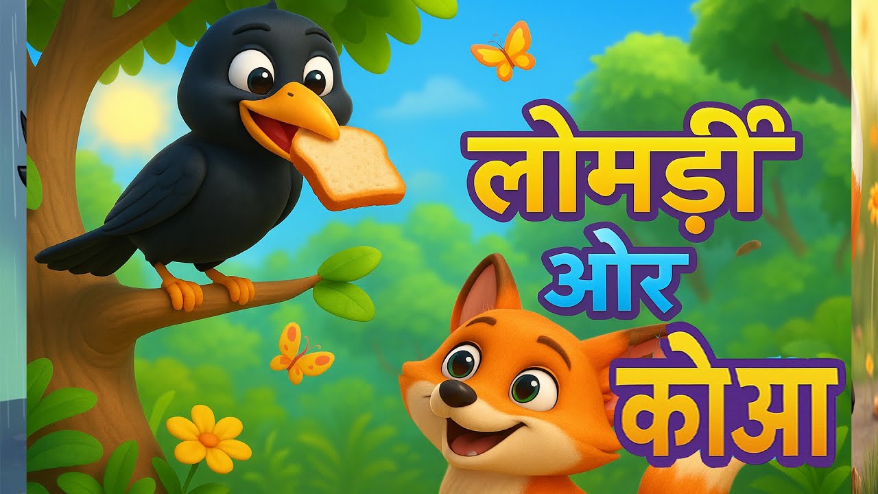 लोमड़ी और कौआ | Funny Hindi Kids Song & Moral | Lomri Aur Kauwa Cartoon ...