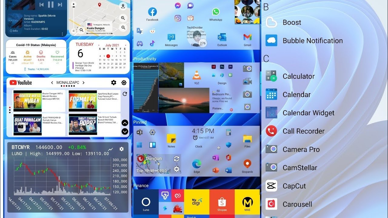 windows 11 mobile using Launcher 10 on Android (preview) - YouTube