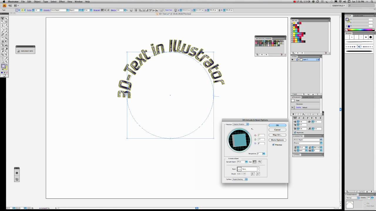 How To Create 3D Text On Path Using Illustrator CS4 mov YouTube How To Create 3D Text On Path Using Illustrator CS4 mov YouTube