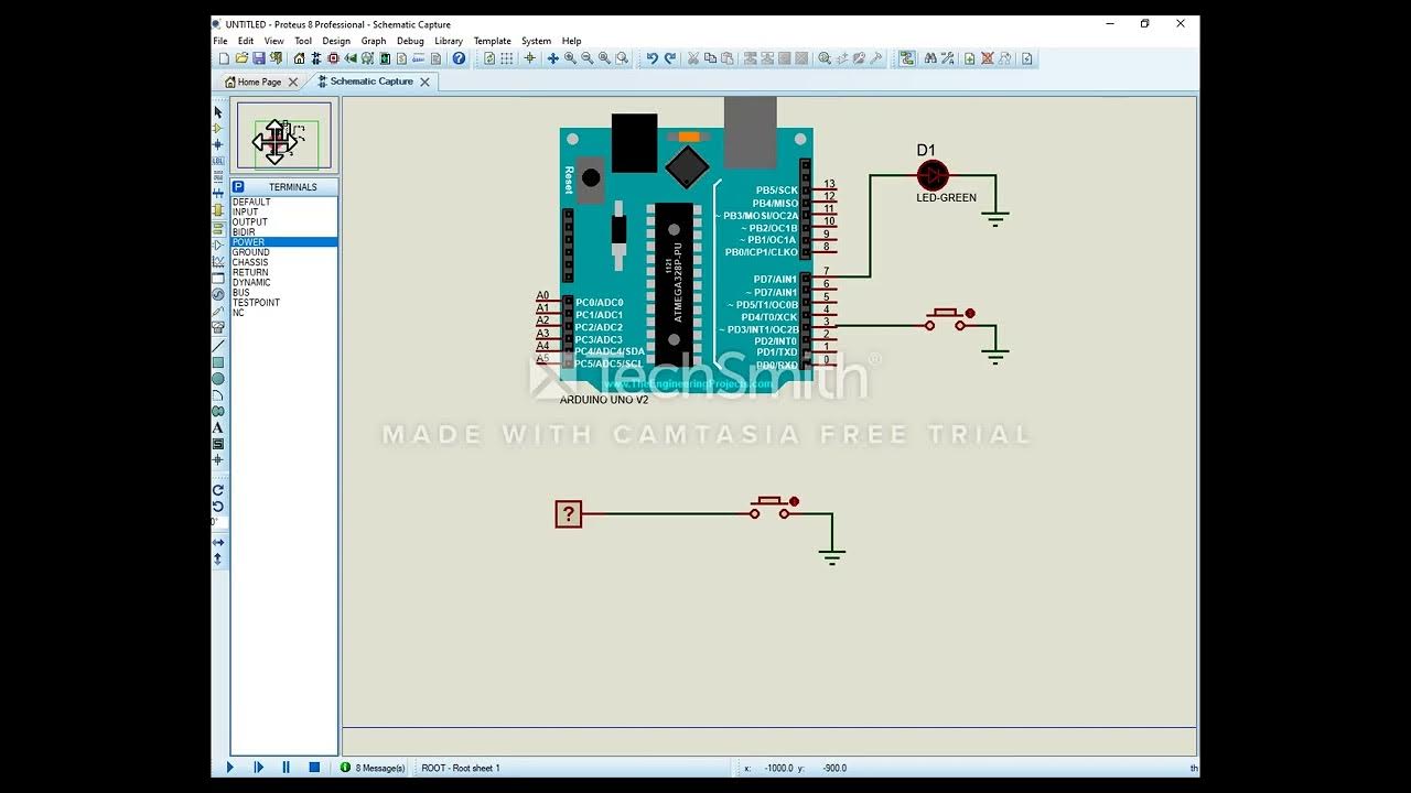 Cours 02 : Configeration des pin arduino comme entrie es sortir exemple led et push button - YouTube