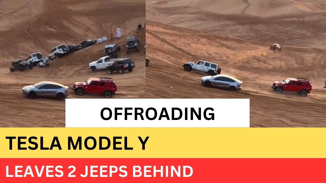 Tesla Model Y Surprises Everyone By Overtaking Jeeps in Quick Sand Dune ...