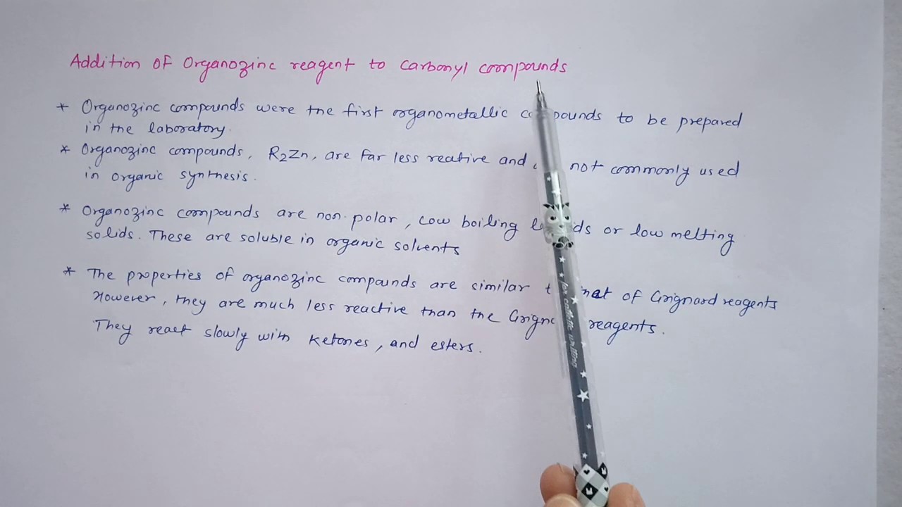 Addition of Organozinc Reagent to Carbonyl Compound, Reformatsky ...
